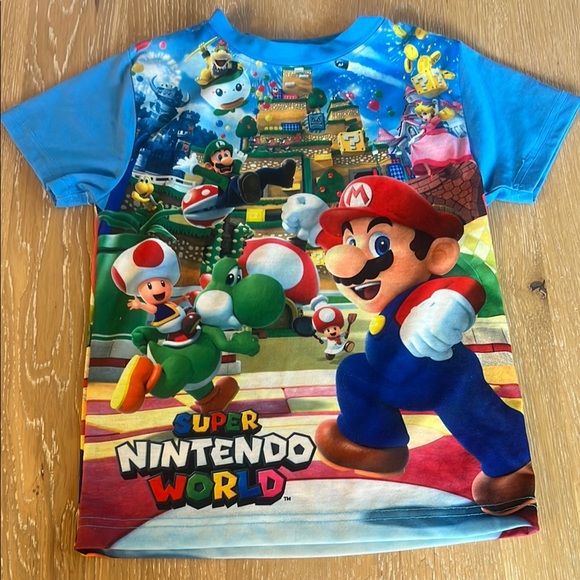 Nintendo | Shirts & Tops | Nintendo Super Mario Blue Red Short Sleeve ...